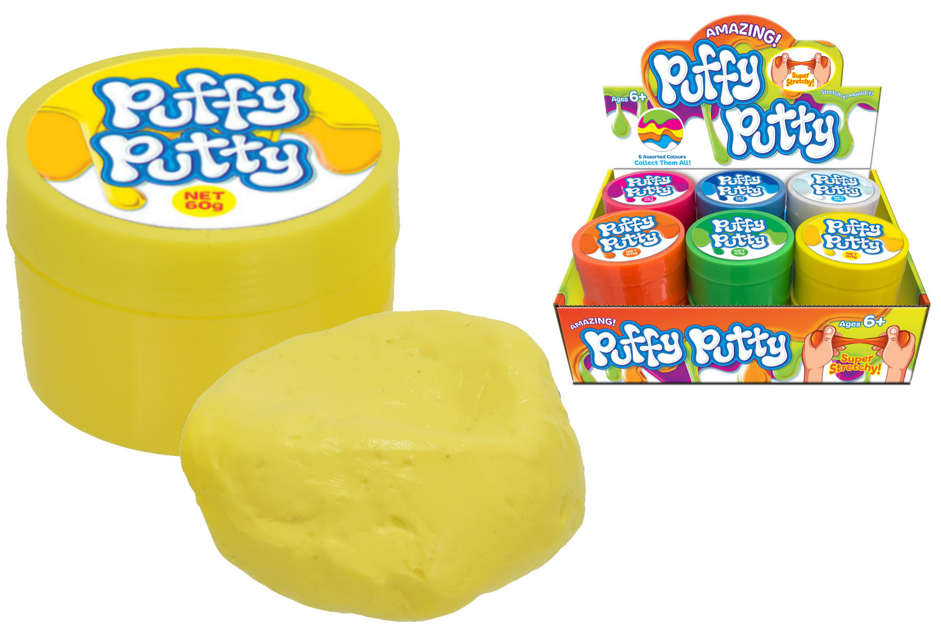 Amazing Puffy Putty 6 Asst Cols 6G CDU