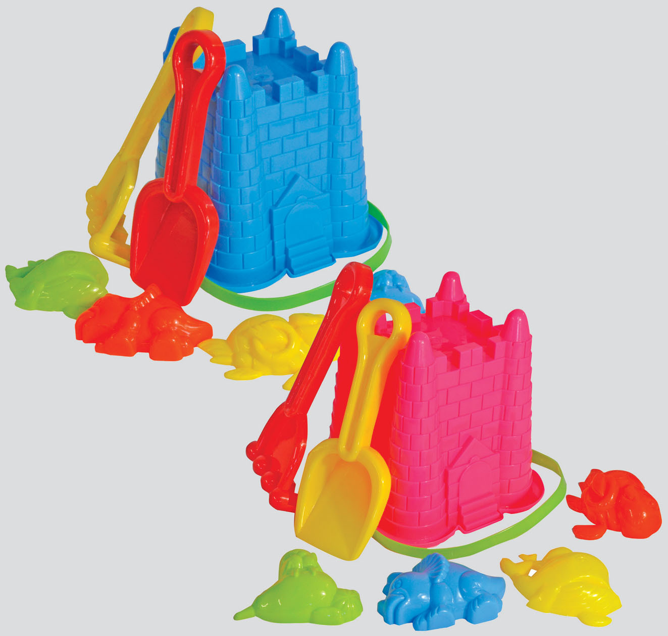 7 Piece Castle Bucket Set 17cm/6.5" Asst