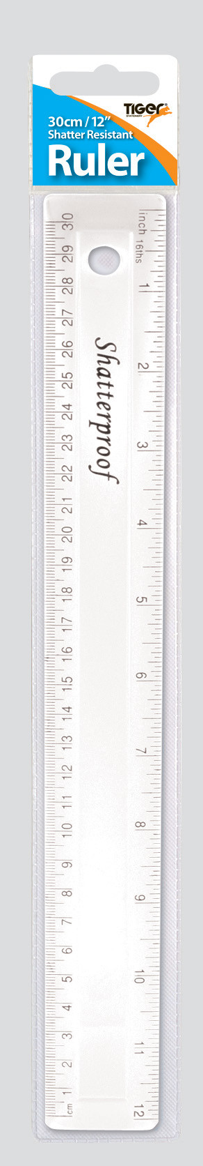 Clear Shatter Resistant Ruler 30cm / 12"