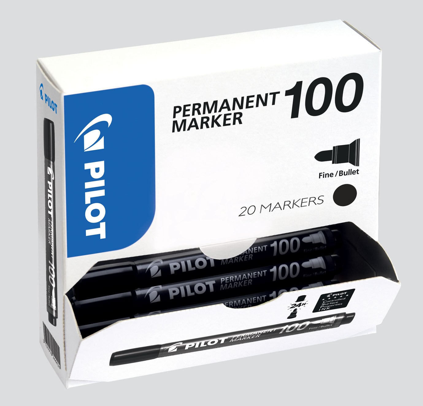 Pilot 100 Marker Fine Bullet Tip Black