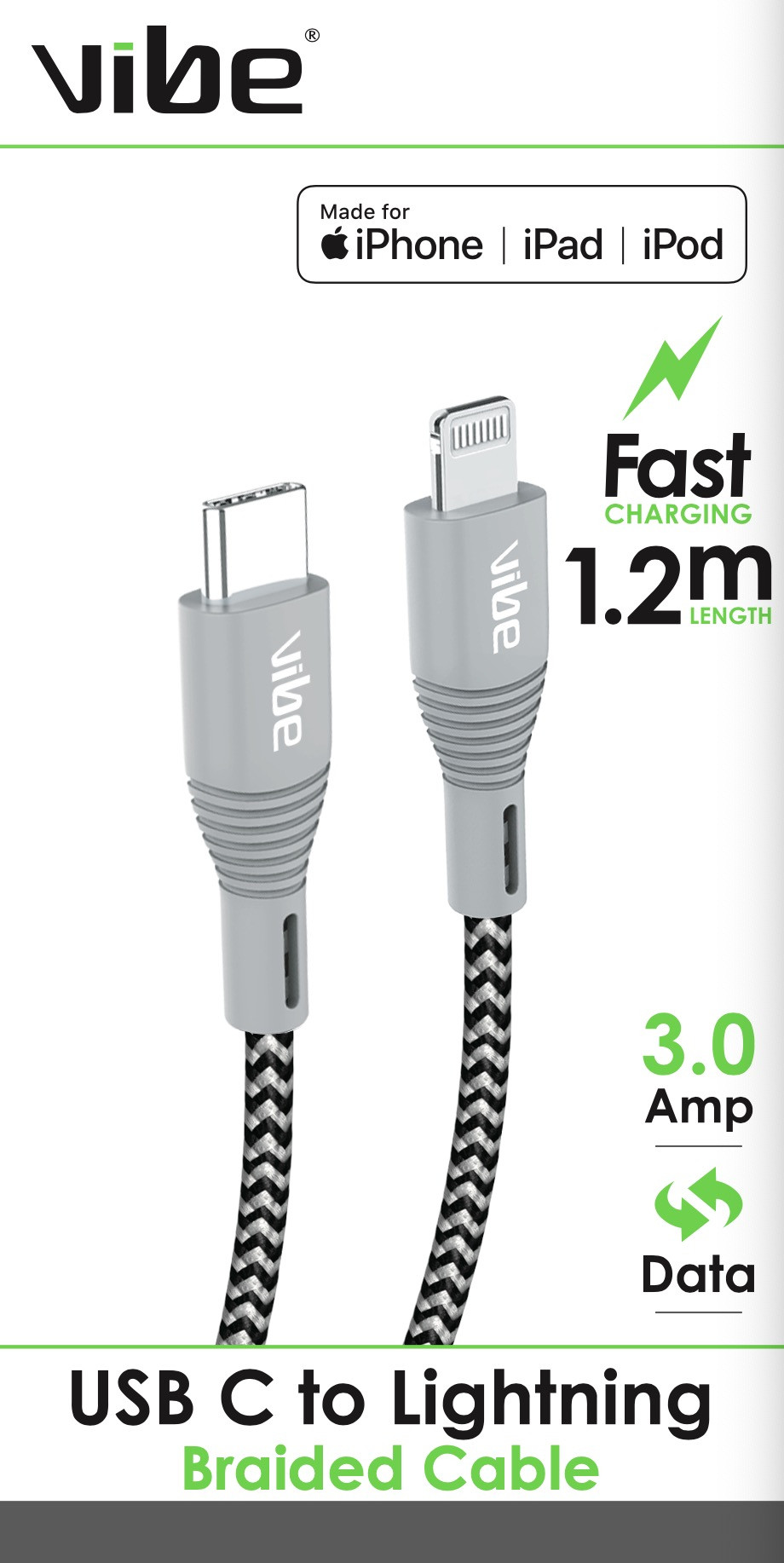 Vibe Braided Cable USB C to Lightning 1.2M - 2025/26 Club Collection ...