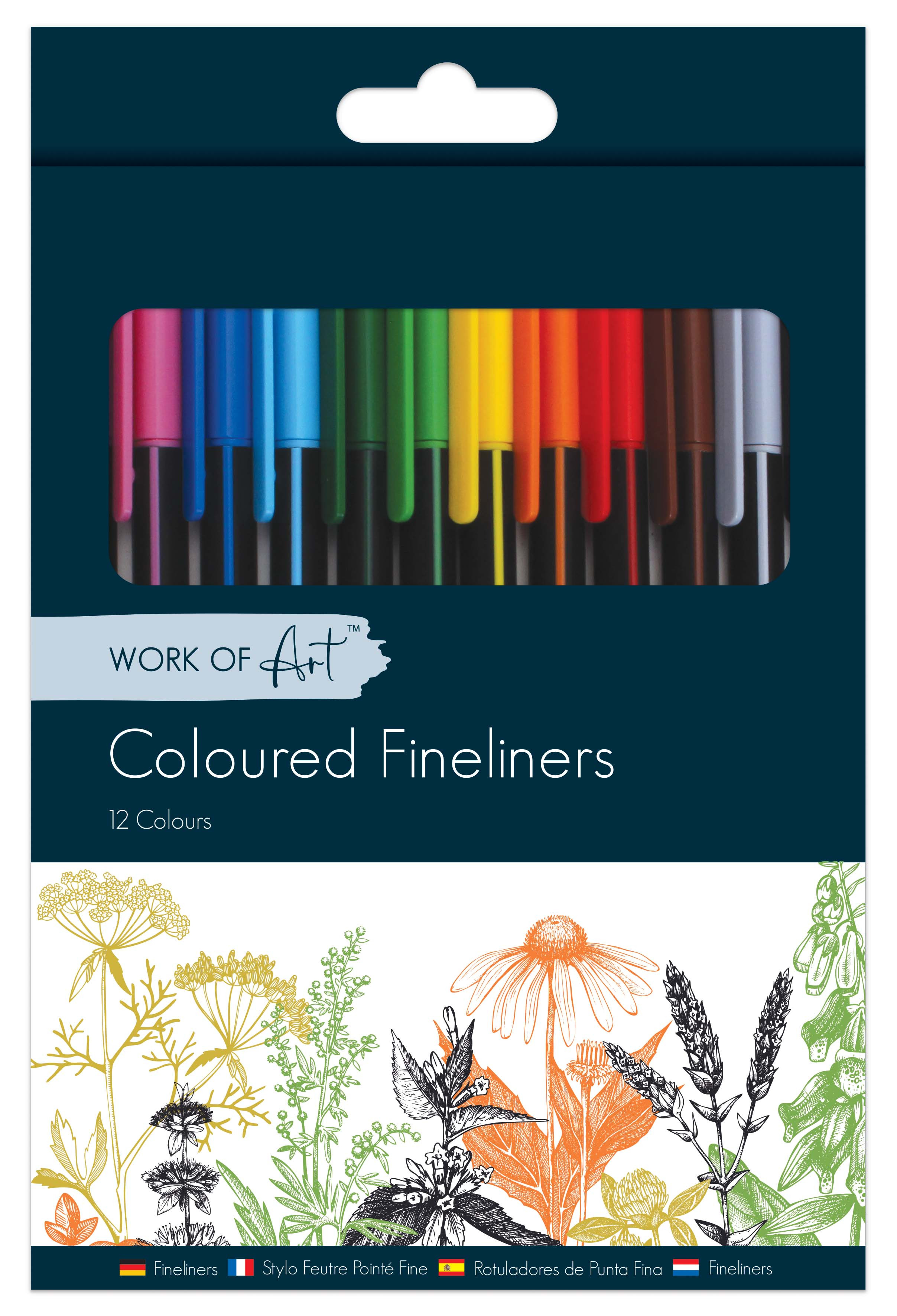 Work of Art Coloured Fineliners 12's