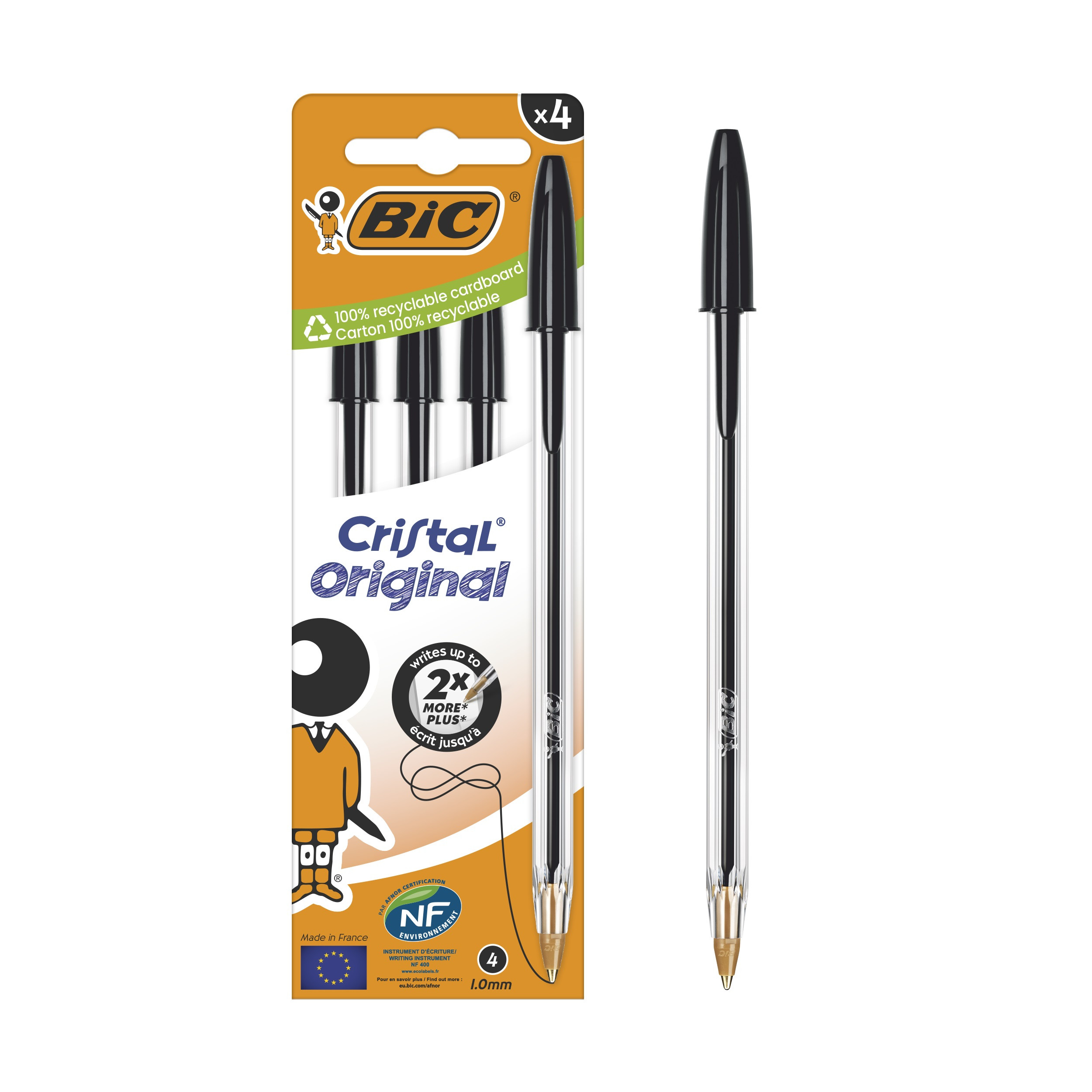 Bic Cristal Pen Original Black Pack 4