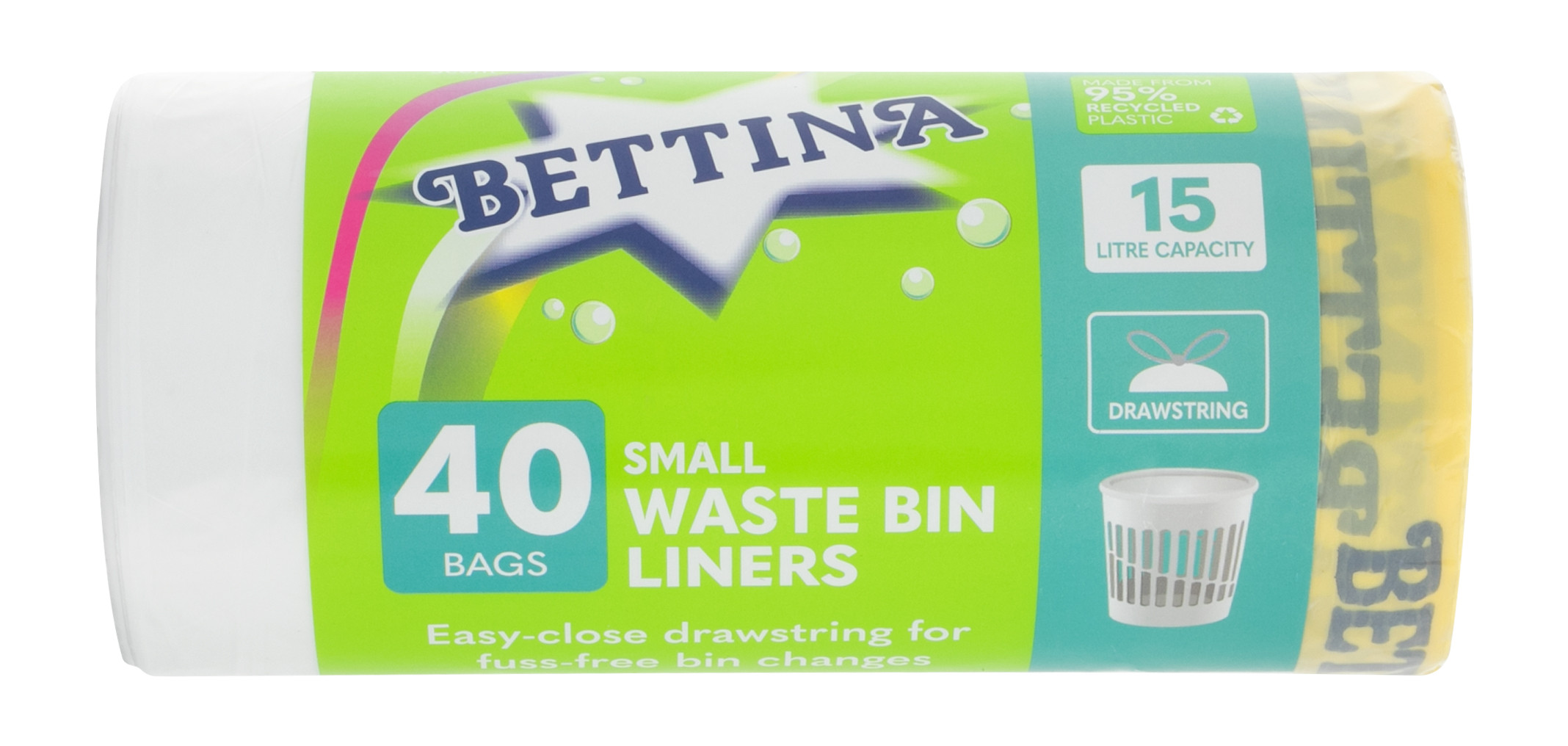 Small Waste Bin Liners + Drawstring 15 Litres 40's - SUMMER SPECIALS