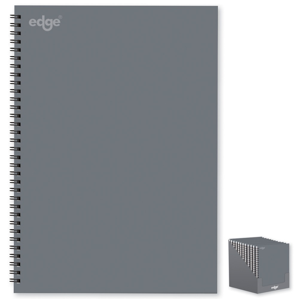 A4 Edge Grey Twin Wiro Notebook - 2025/26 Club Collection - Catalogue Ranges