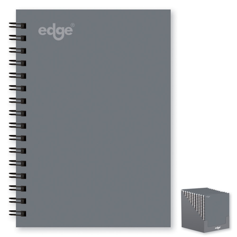 A6 Edge Grey Twin Wiro Notebook - 2025 Winter Specials - Catalogue Ranges