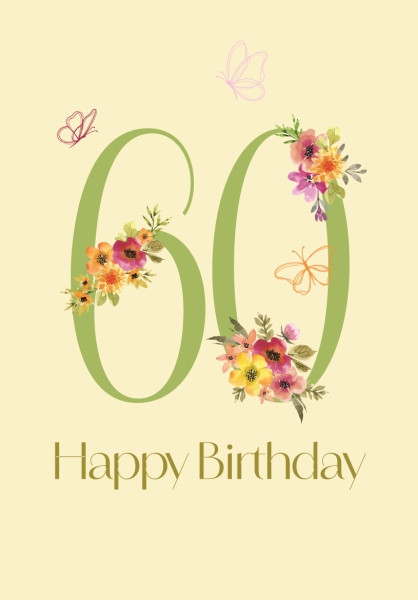 Age 60 Female C50 Card JG0058 - The Jade Group Exclusive Cards - Ranges - Everyday Cards