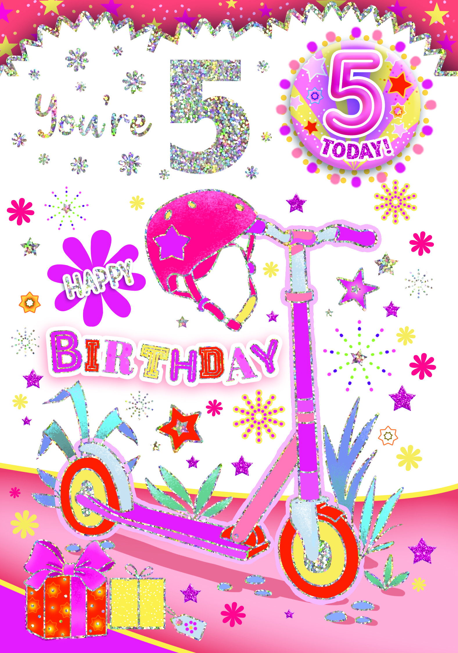 Age 5 Girl Badge Cards C50 TP5006-1 - Everyday Cards