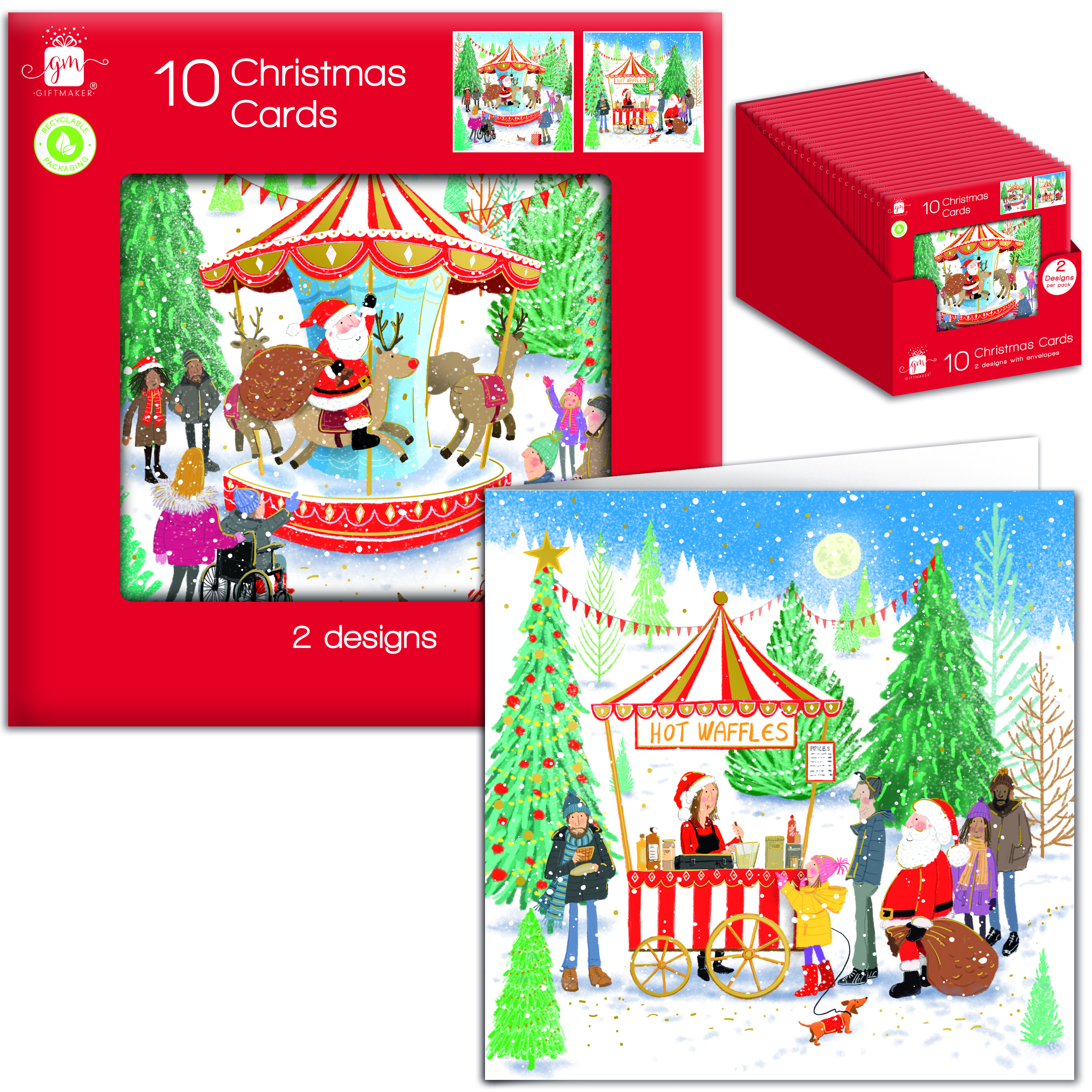 XG0605 10 Square Scenes Xmas Cards