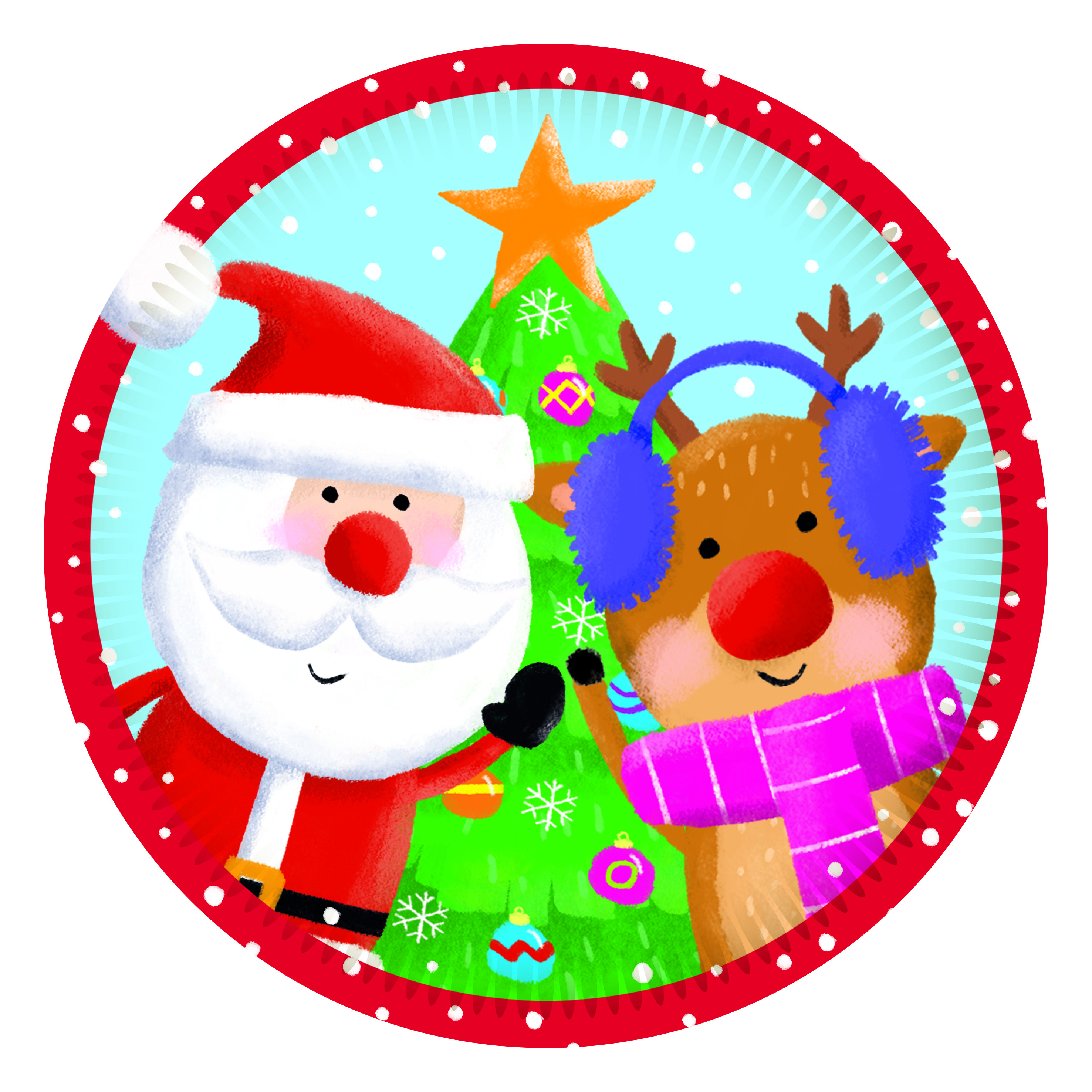 XG5902 Kids Xmas Character Plates 6Pk