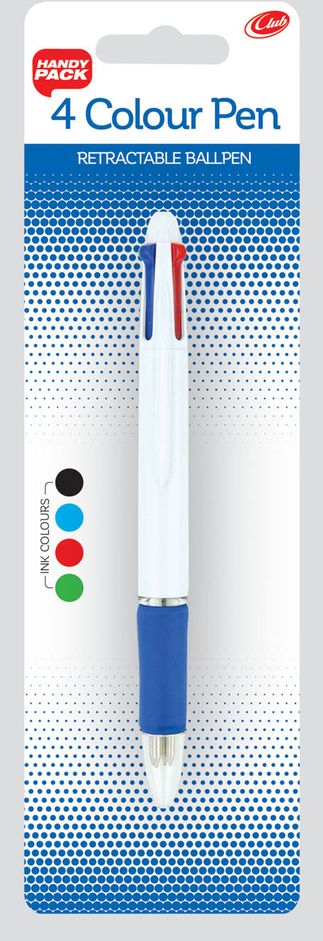 Club Handy Pack 4-Colour Pens Carded