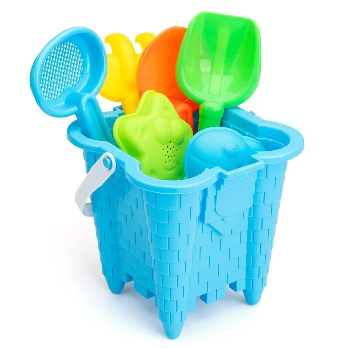 7 Piece Castle Bucket Set 17cm Blue
