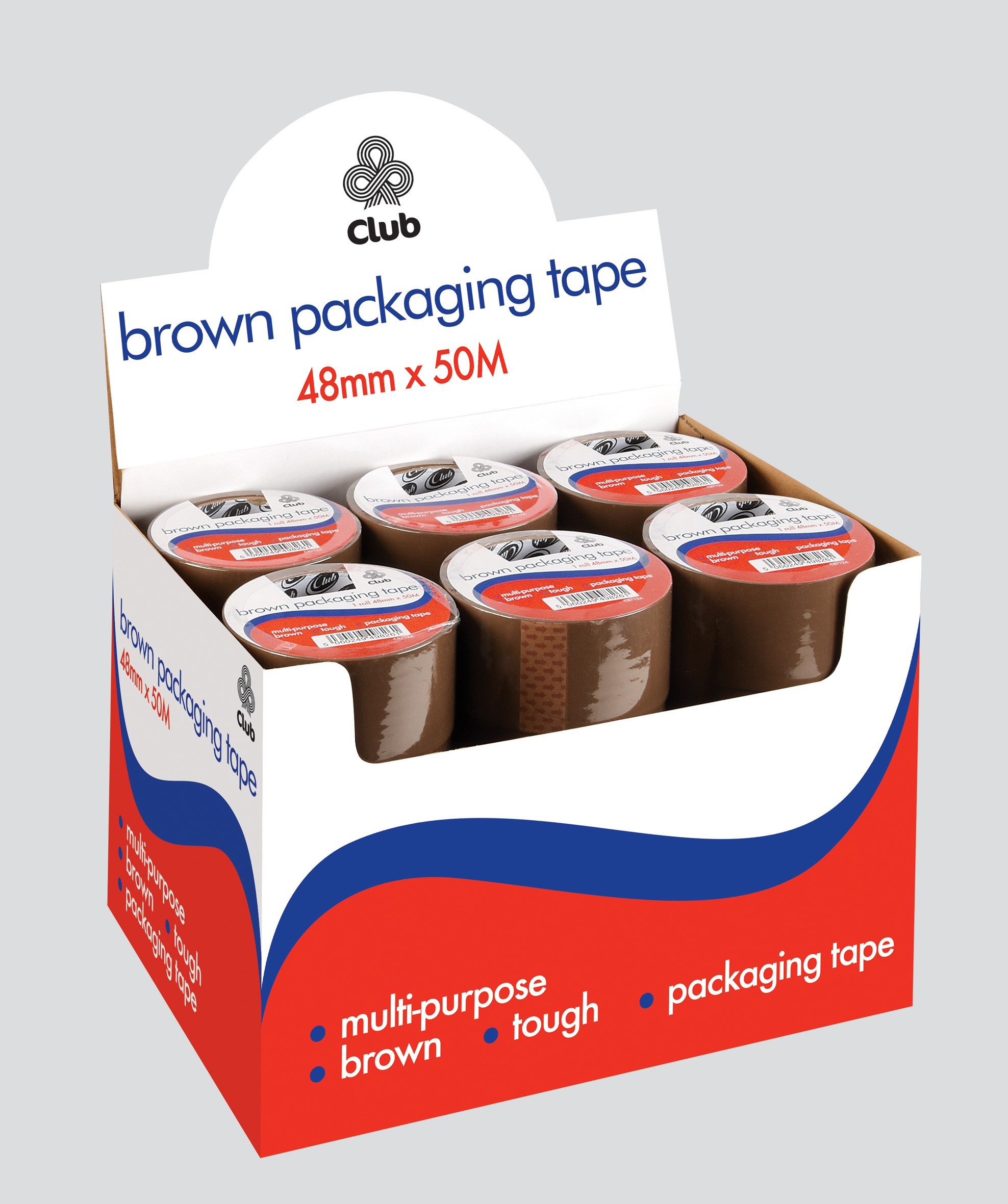 Club Packaging Tape Brown 48mm x 50M Display Box - AUTUMN SPECIALS